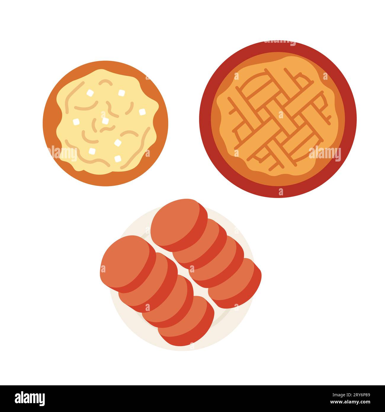 Thanksgiving feast top view 2D cartoon object Stock Vector Image & Art ...