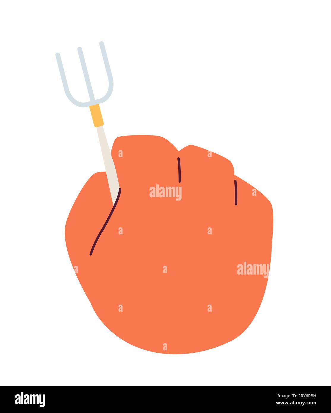 Fork holding cartoon character hand illustration Stock Vector Image ...