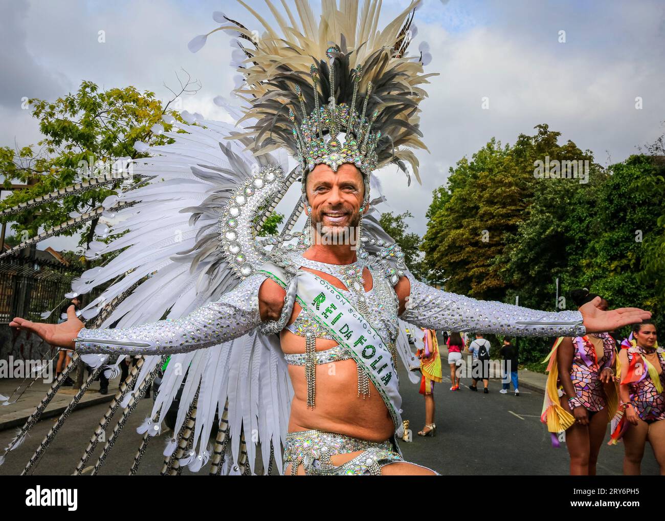 A dancer with London School of Samba, in the Notting Hill Carnival ...