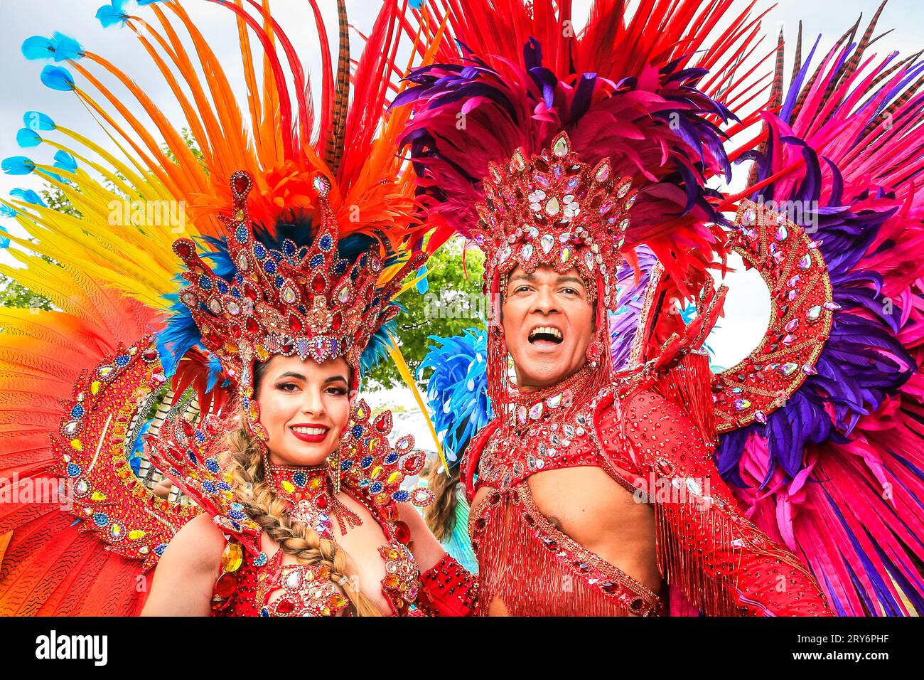 The Parasaiso School of Samba in colourful costumes costumes dance at ...