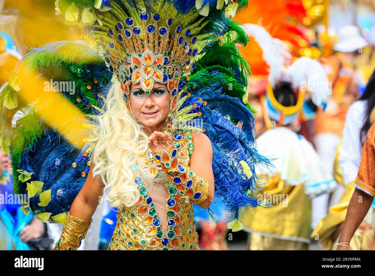 The Parasaiso School of Samba in colourful costumes costumes dance at ...