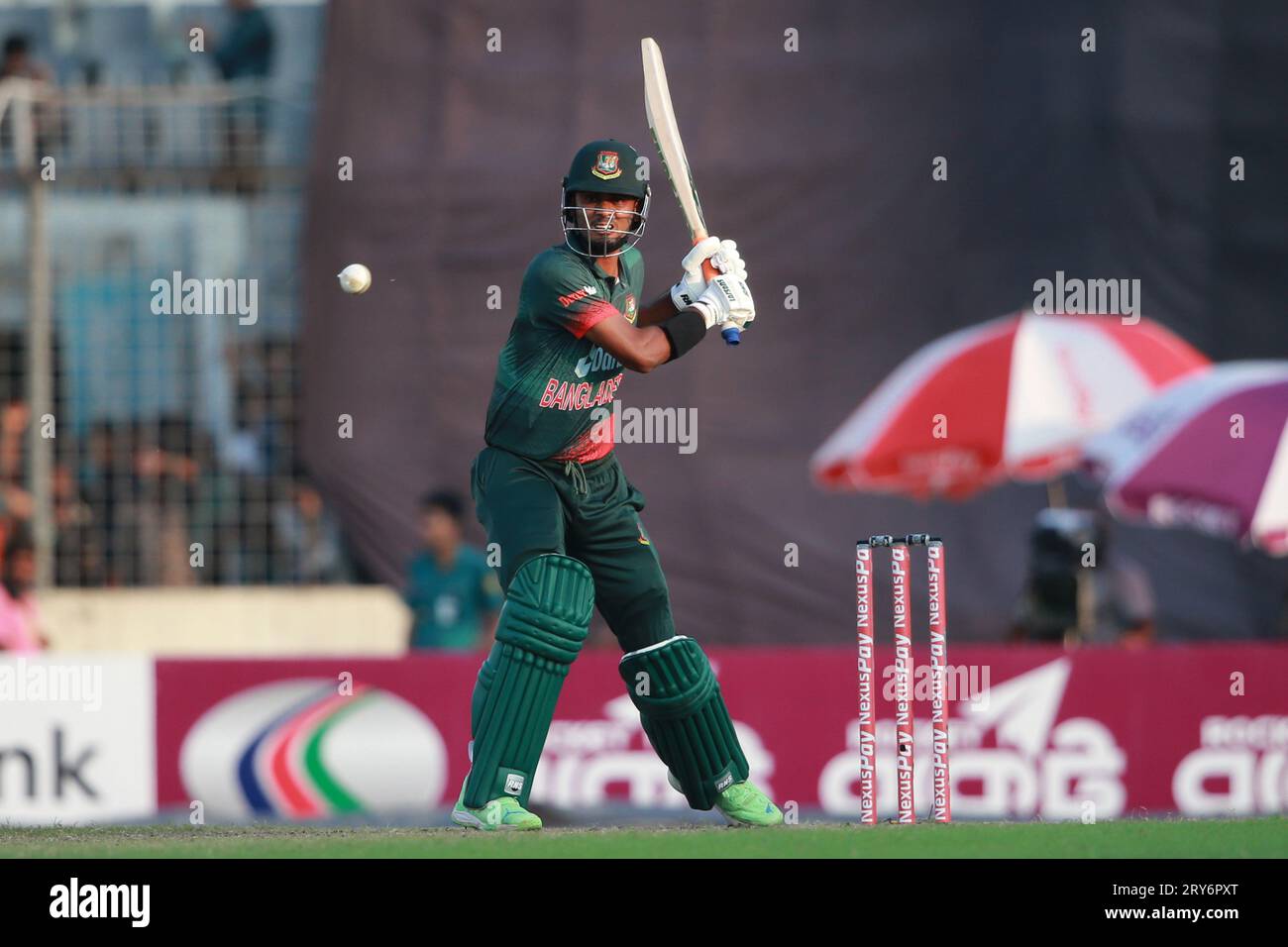 Bangladeshi batter Shariful Islam bats during the Bangladesh and New ...