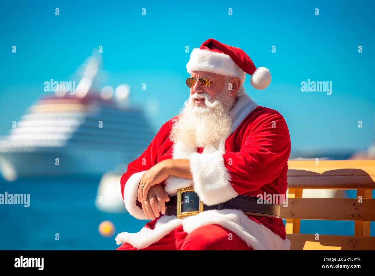 Santa claus traveling cruise Stock Photo - Alamy