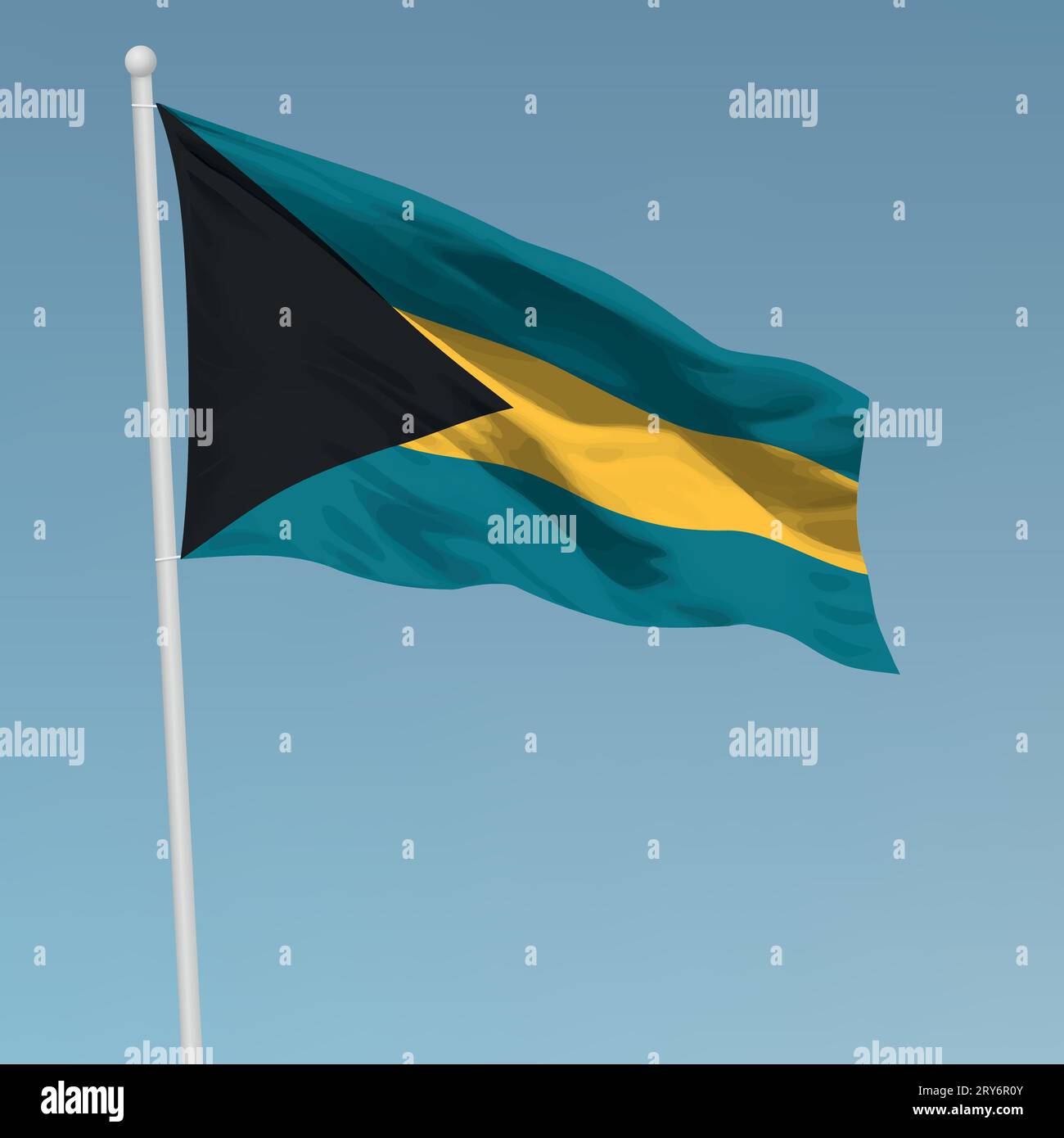 Vector flagpole with bahamas flag Stock Vector Images - Alamy