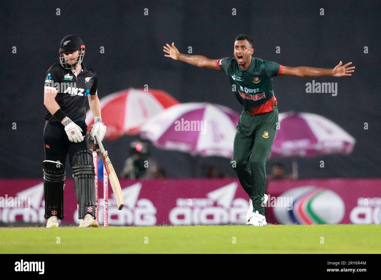 Bangladeshi pace bowler Shariful Islam during the Bangladesh and New ...