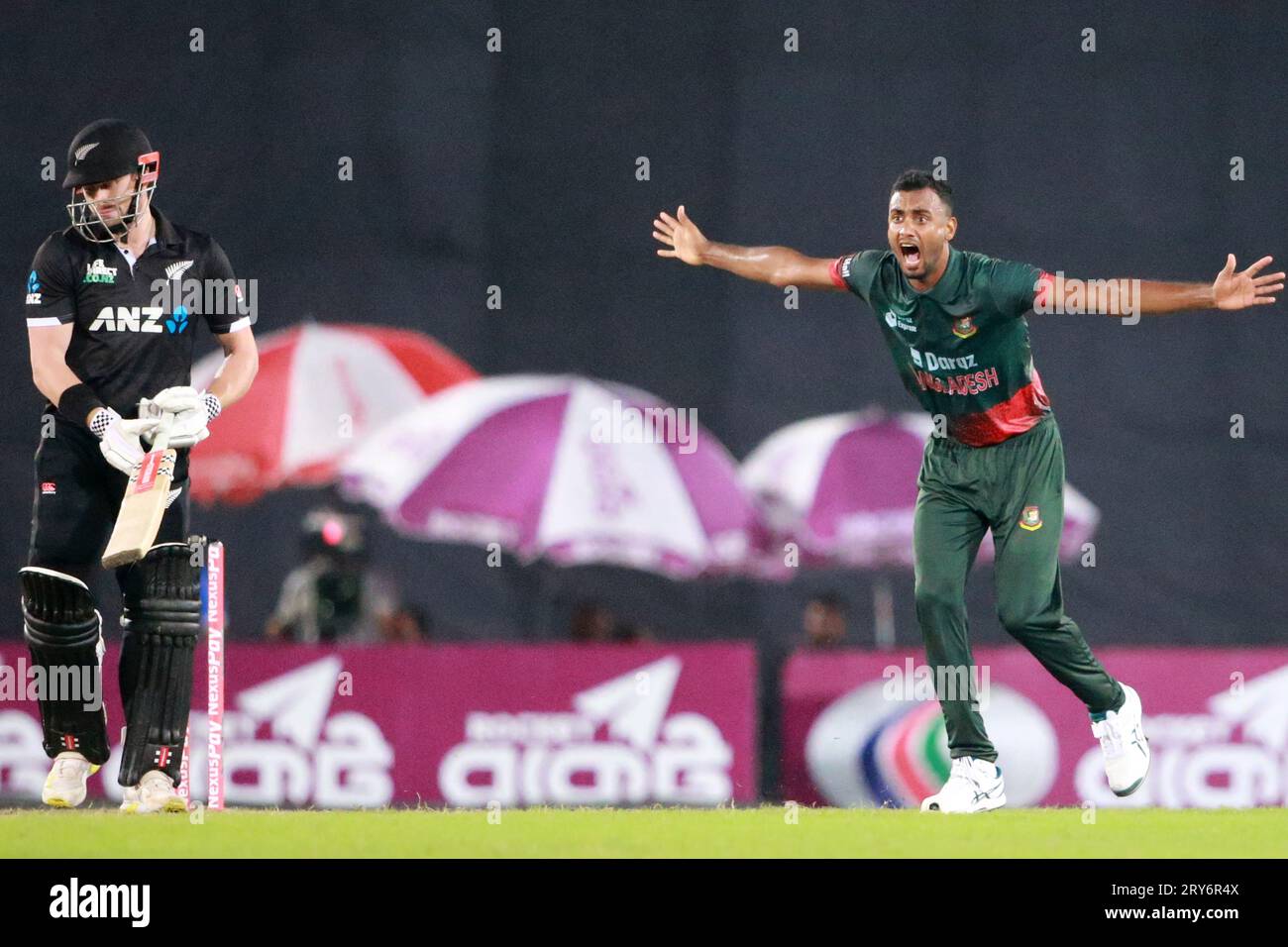 Bangladeshi pace bowler Shariful Islam during the Bangladesh and New ...