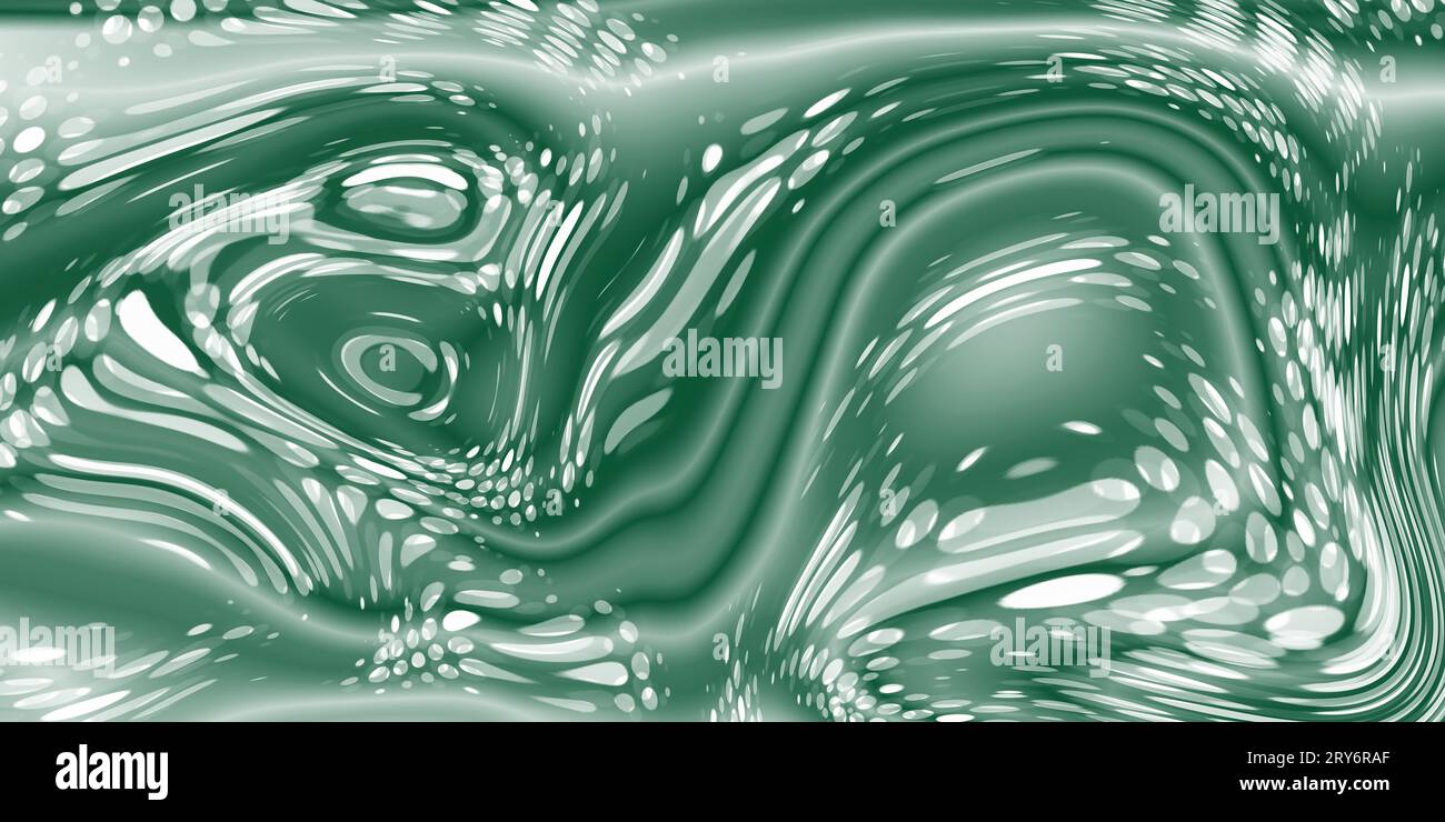 Background with green wavy texture and white spots Stock Photo - Alamy