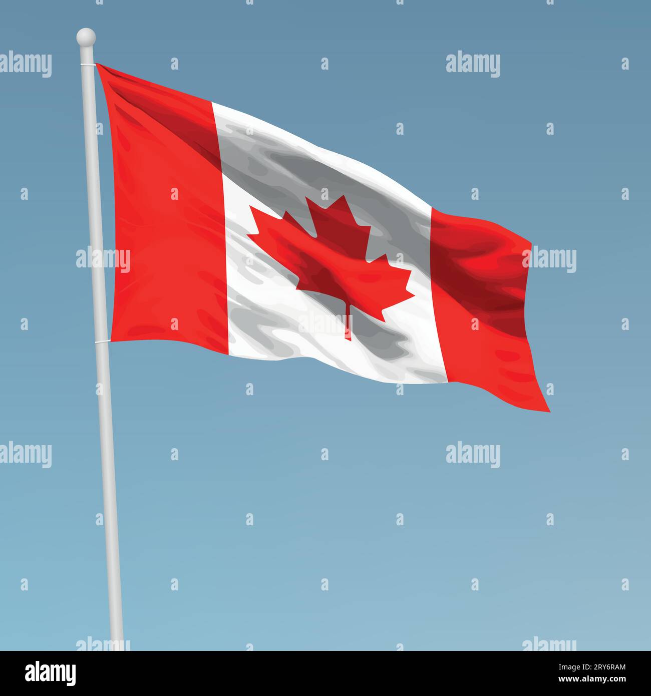 Canada flag on flagpole Stock Vector Images - Alamy