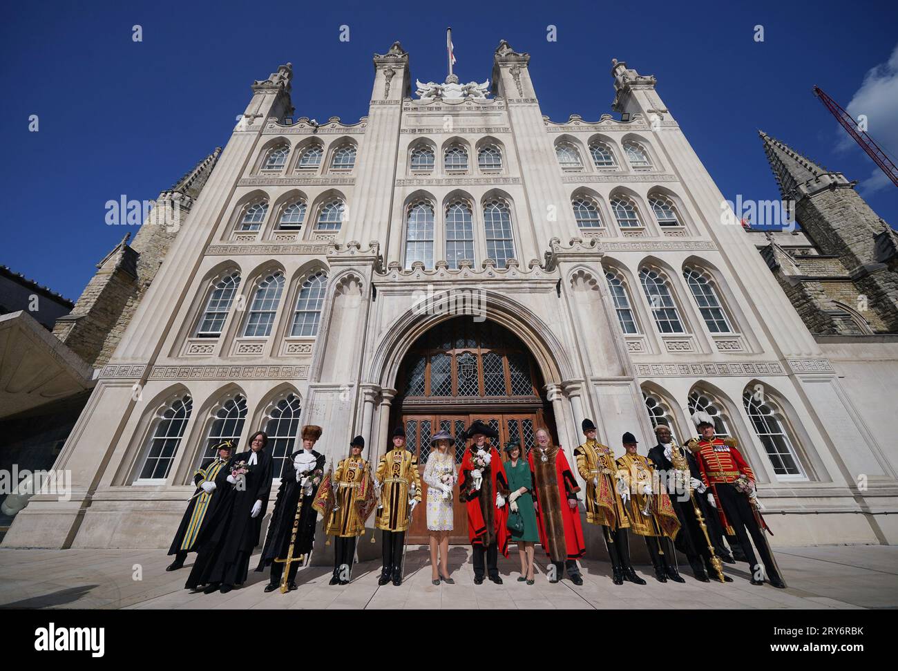 Outgoing Lord Mayor Nicholas Lyons (centre) and his wife Lady Mayoress ...