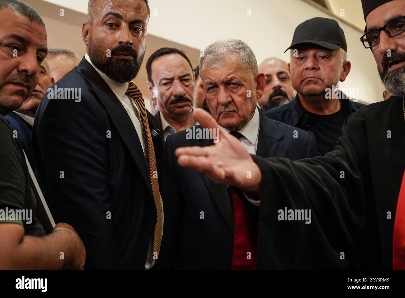 Hamdaniya, Iraq. 29th Sep, 2023. President of Iraq Abdul Latif Rashid ...