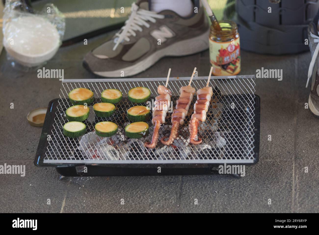 Residents gather to barbecue at Mid-Autumn Festival in Taipei on ...