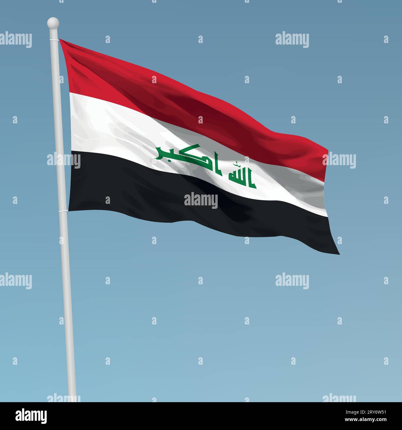 Iraq flag waving wind background Stock Vector Images - Alamy