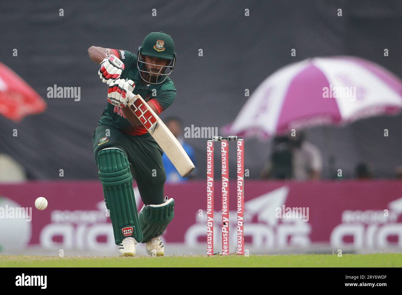 Tanzid Hasan Tamim bats during the Bangladesh and New Zealand 3rd ODI ...