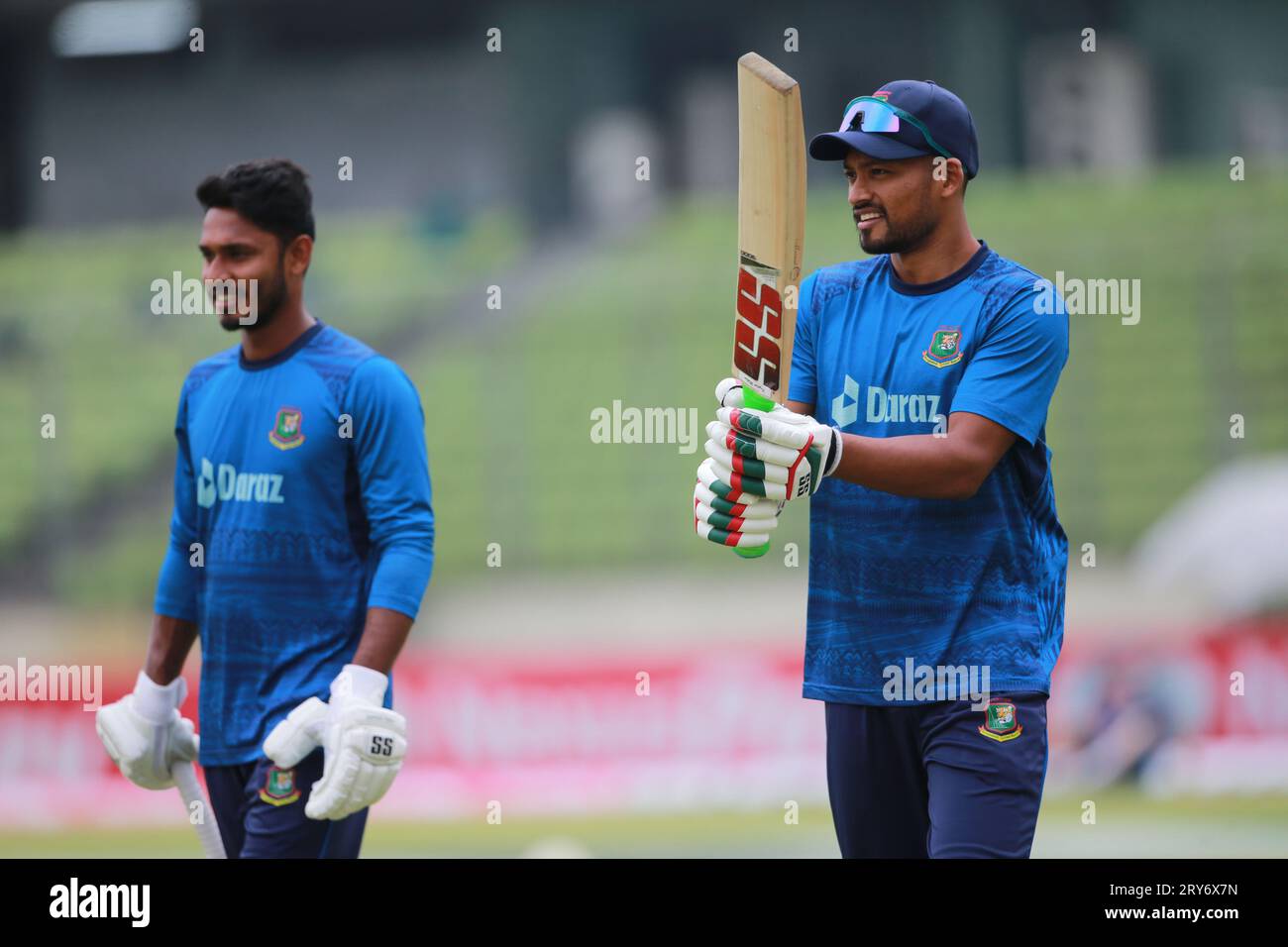 Nazmul Hasan Shanto (R) and Tanzid Hasan Tamim (L) during the ...