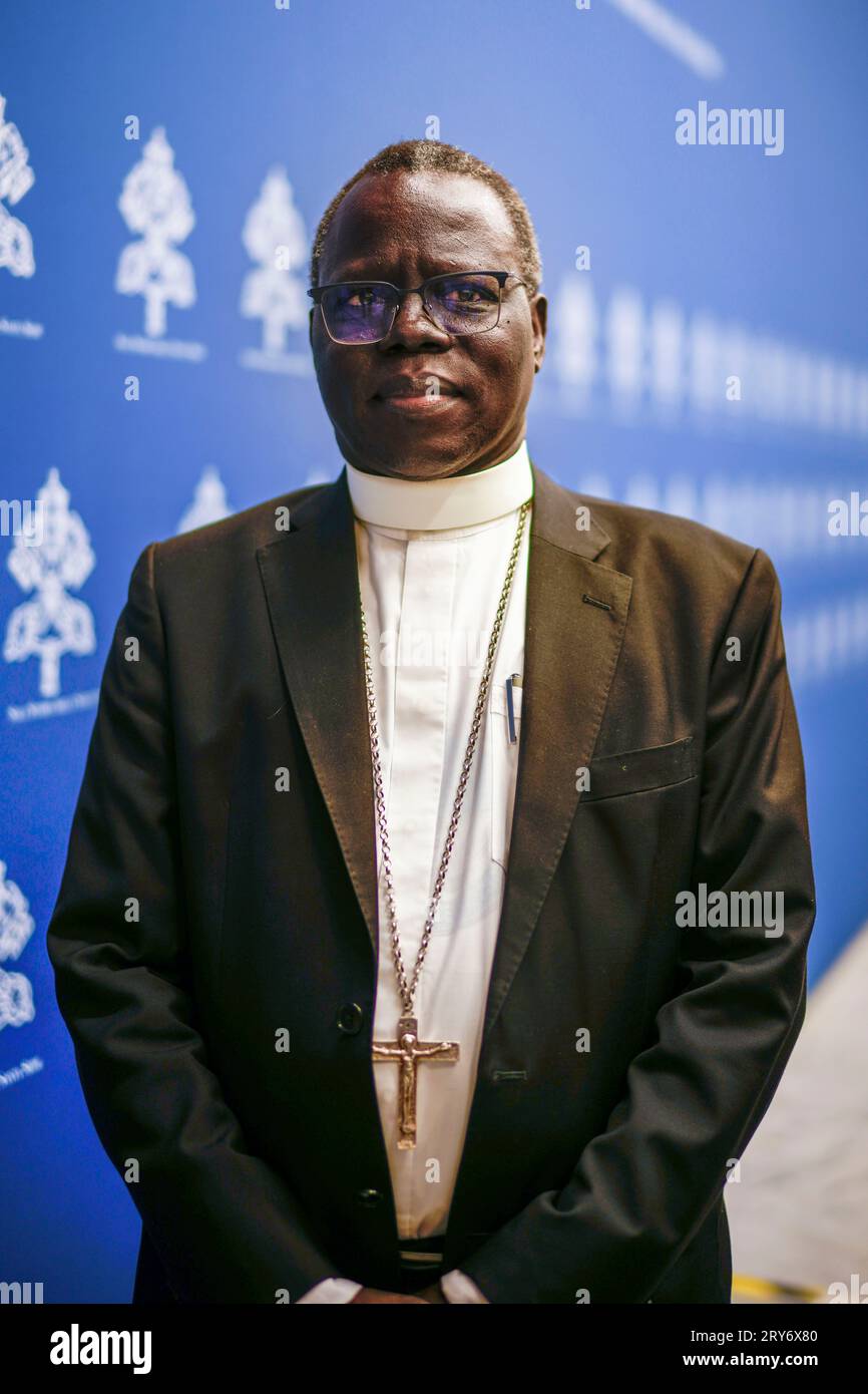 Cardinal-elect, Archbishop of Juba, South Sudan, Stephen Mulla poses ...