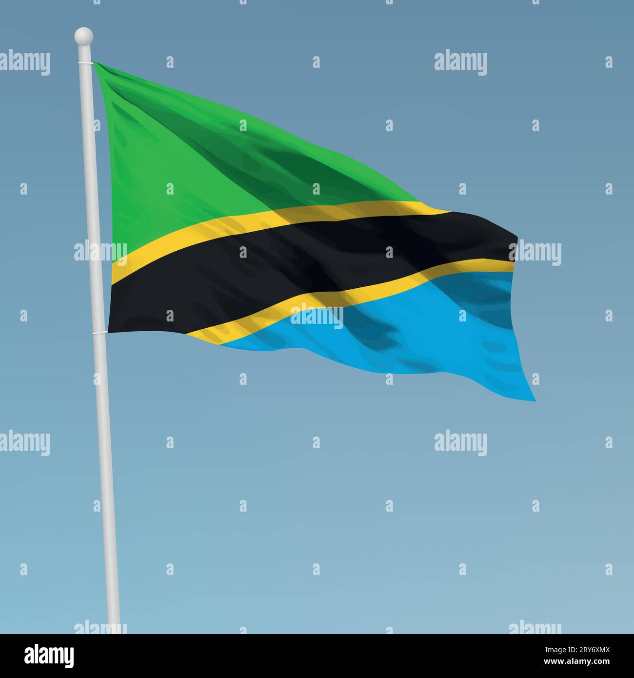 Vector flagpole with tanzania flag hi-res stock photography and images ...