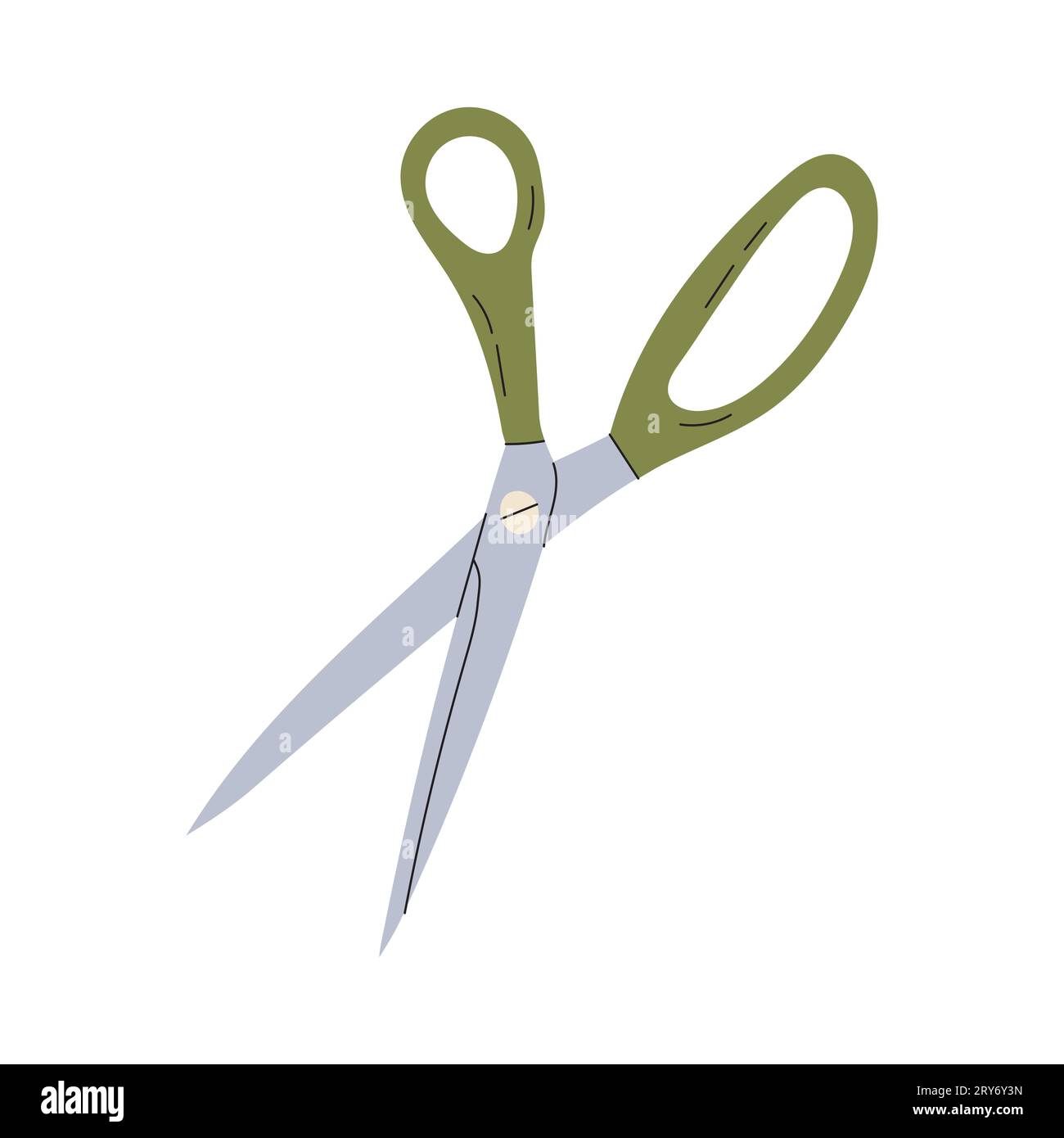 Open green stationery scissors Stock Vector Image & Art - Alamy