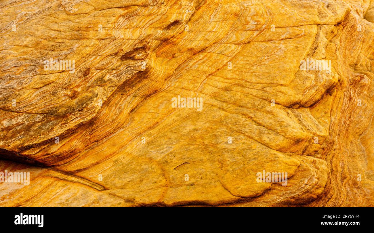 Hopeman Moray Coast Scotland on the beach a section of orange and gold ...