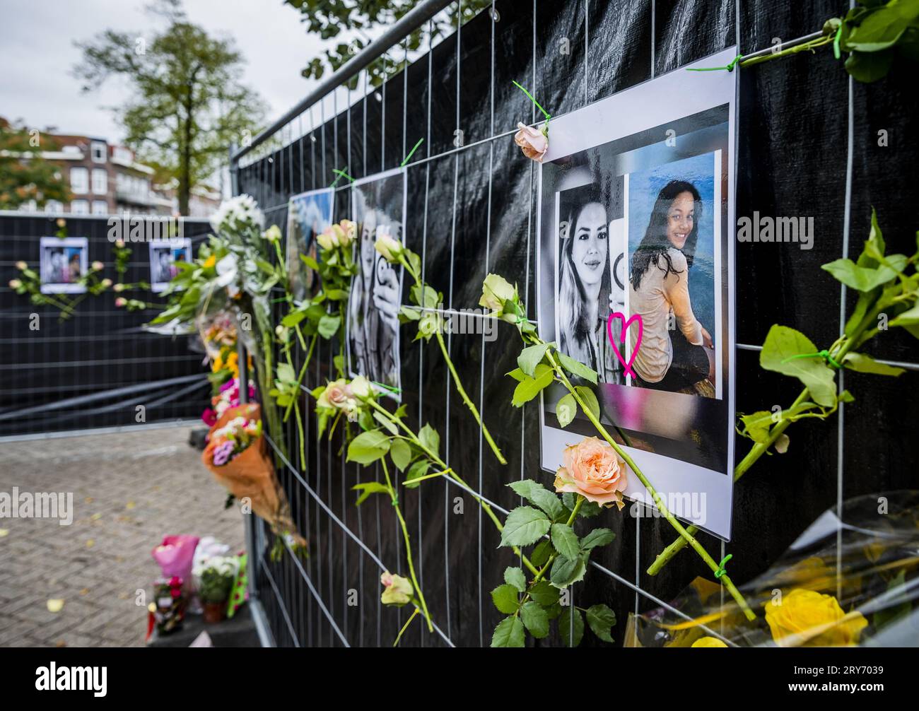 ROTTERDAM - Flowers at the building on Heiman Dullaertplein where a 39 ...