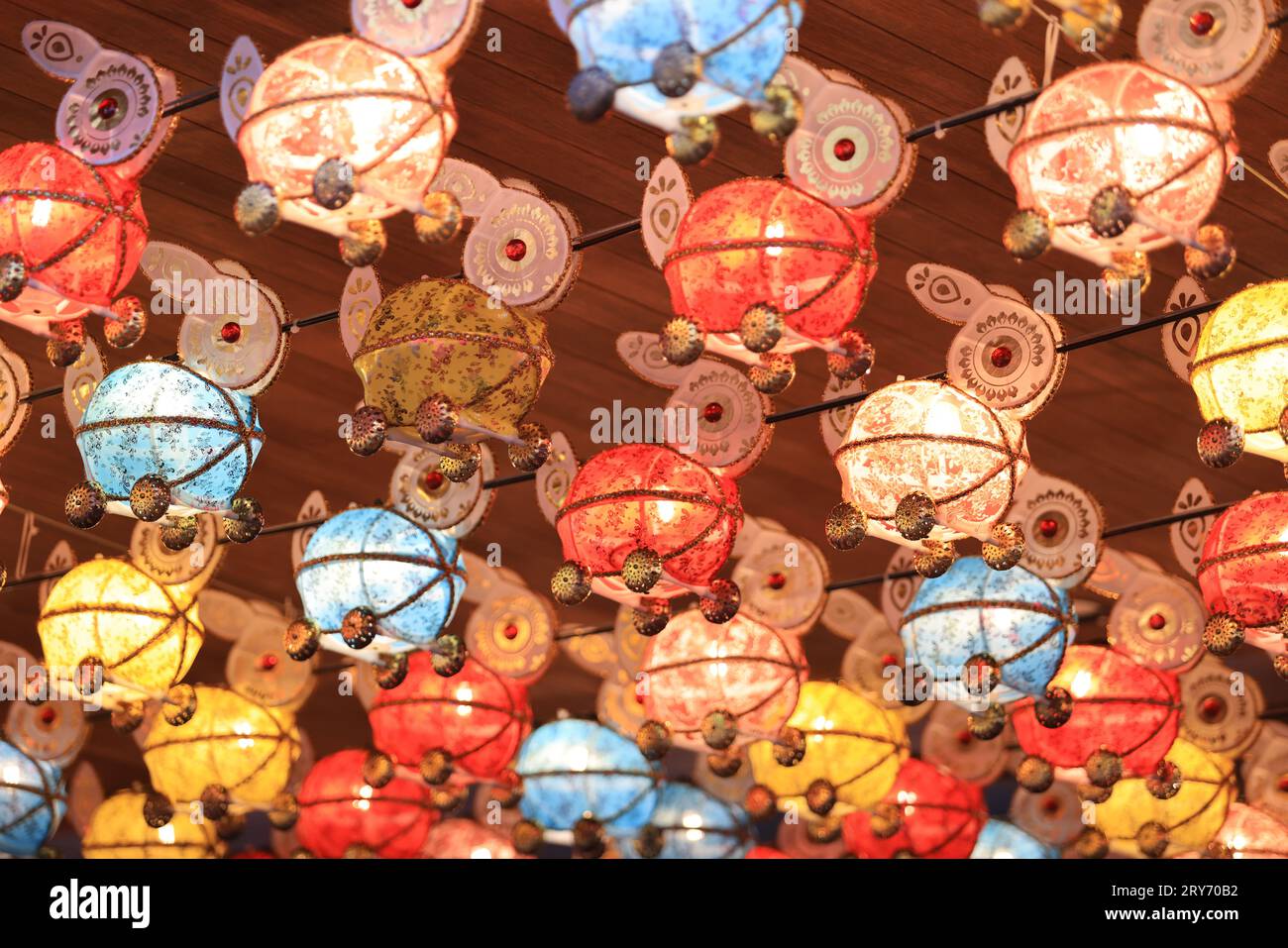 traditional paper lantern in mid autumn festival market at Hong Kong ...