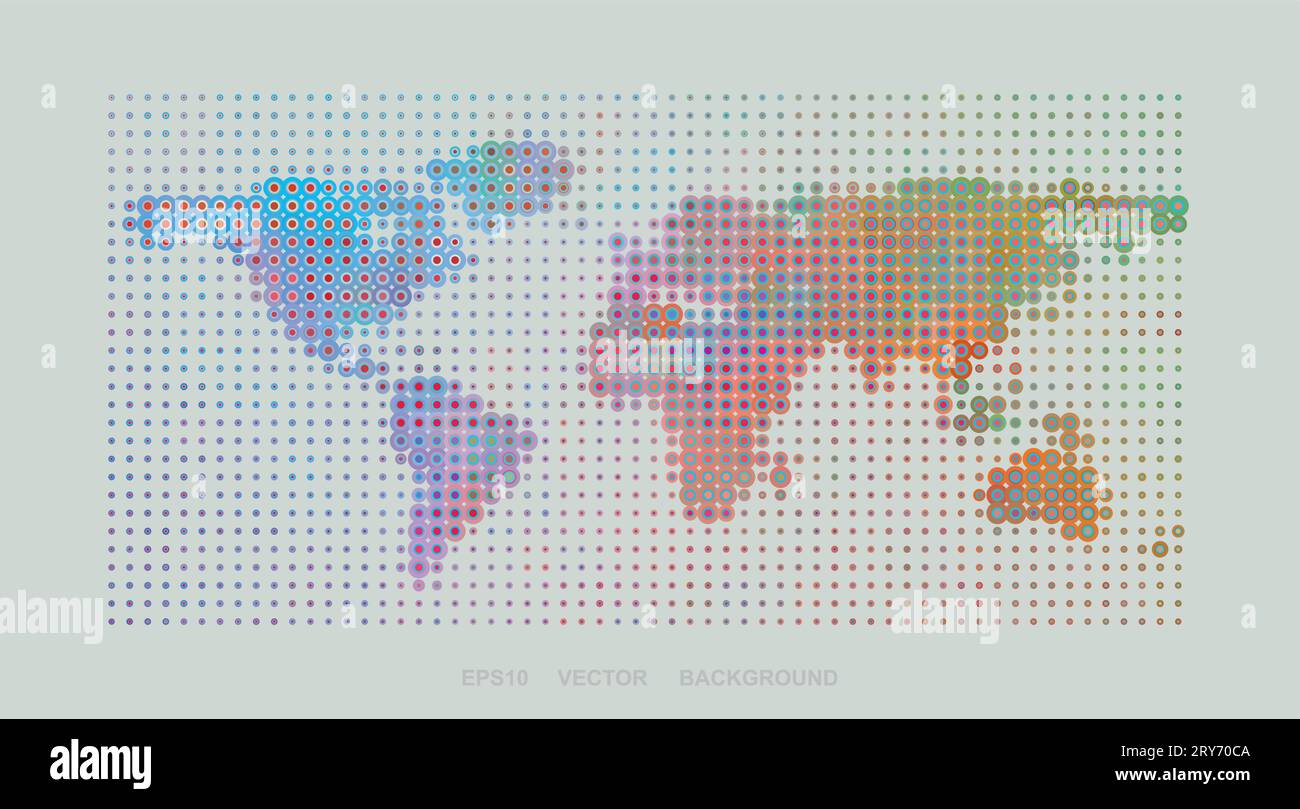 Dotted Map Design - Colorful World Map Stock Vector Image & Art - Alamy