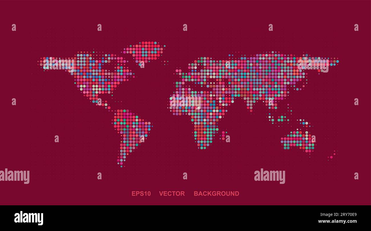 Dotted Map Design - Colorful World Map Stock Vector Image & Art - Alamy