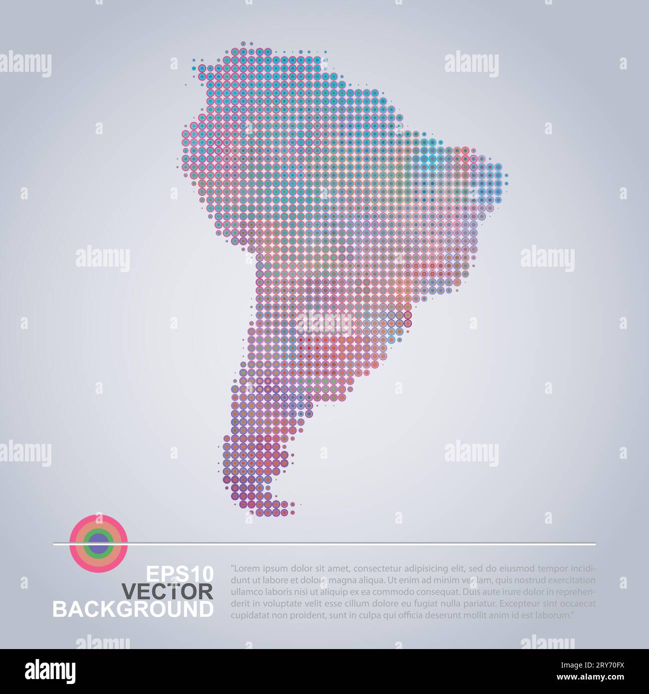 Dotted Map Design - Colorful Map of South America Stock Vector Image ...