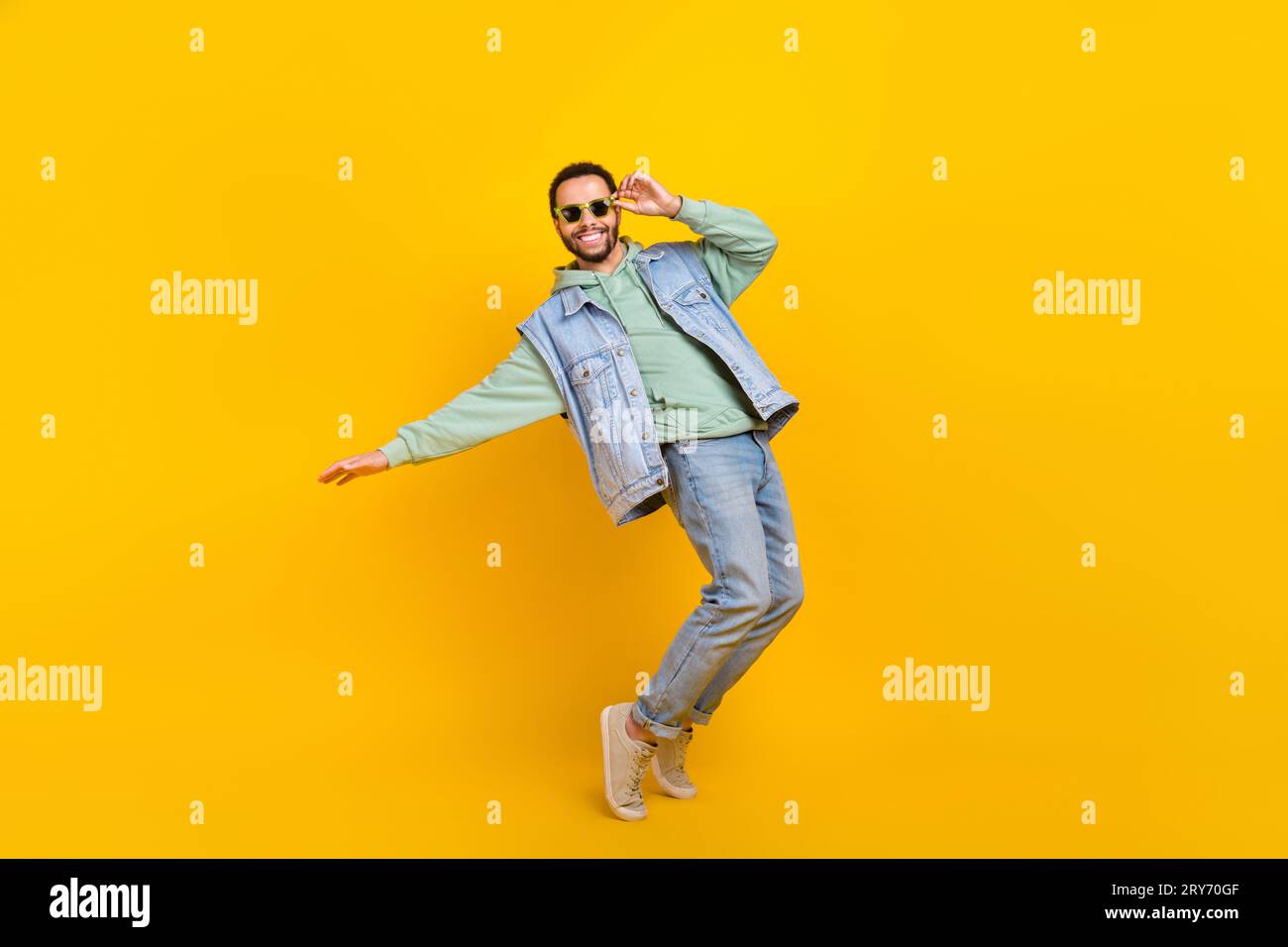 Full body size photo of cool dance youngster boyfriend chill positive ...