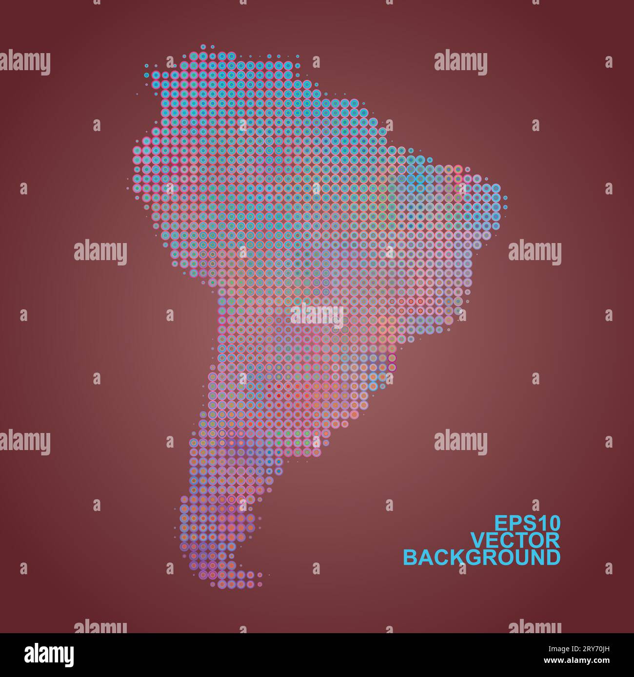 Dotted Map Design - Colorful Map of South America Stock Vector Image ...