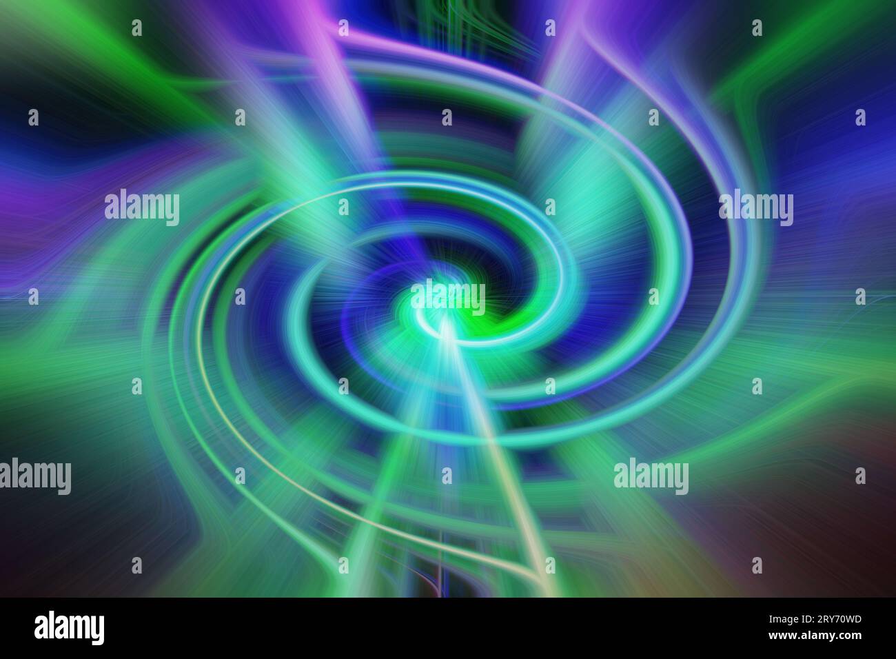 abstract twirl spiral rotational background green blue magic design ...