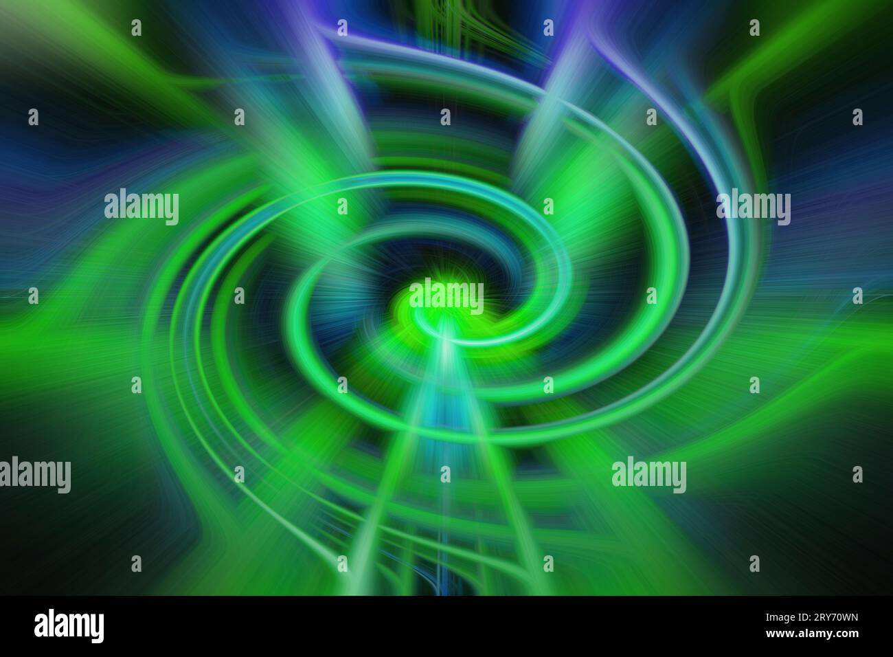 abstract twirl spiral rotational background green blue magic design ...