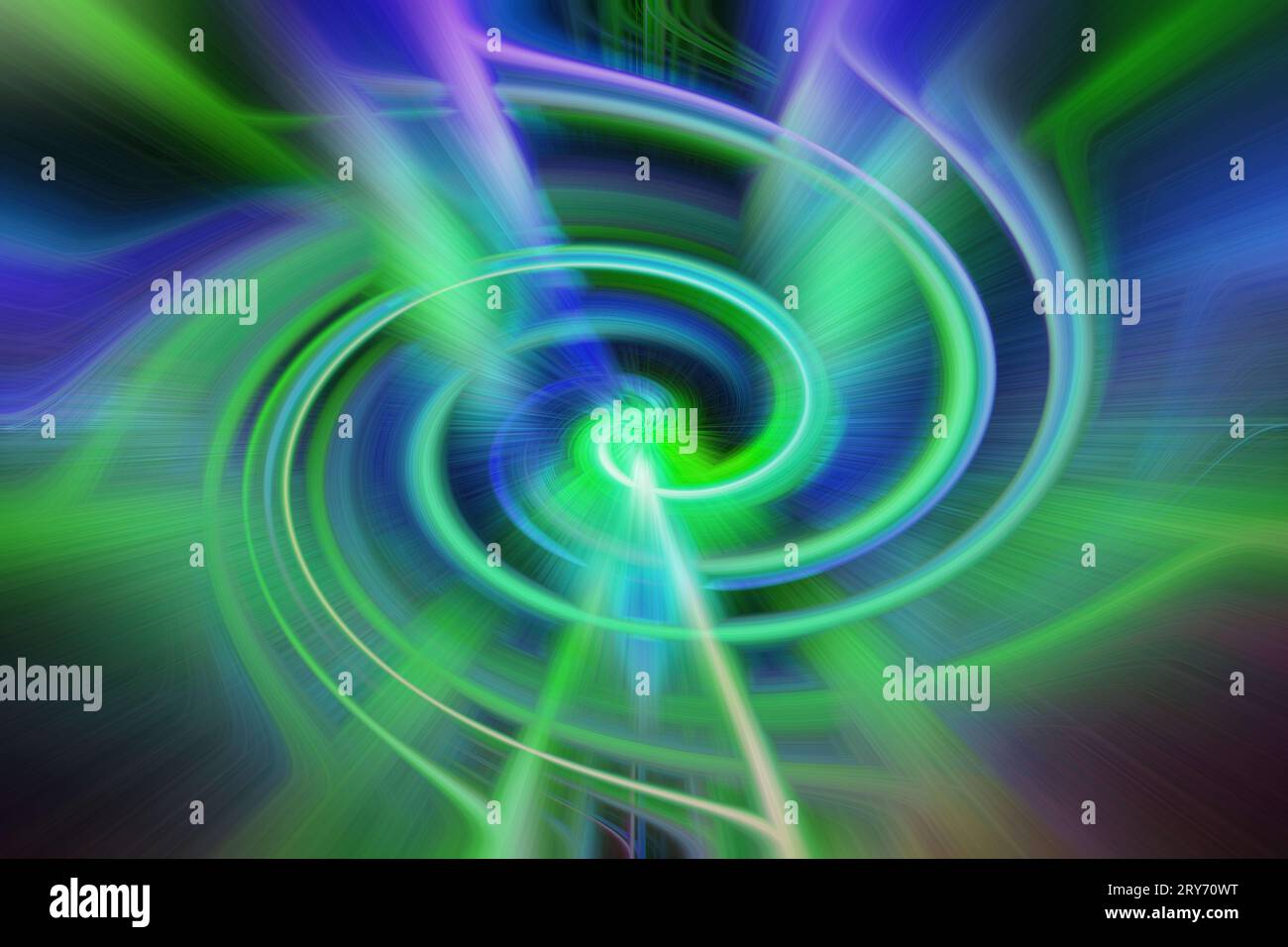 abstract twirl spiral rotational background green blue magic design ...