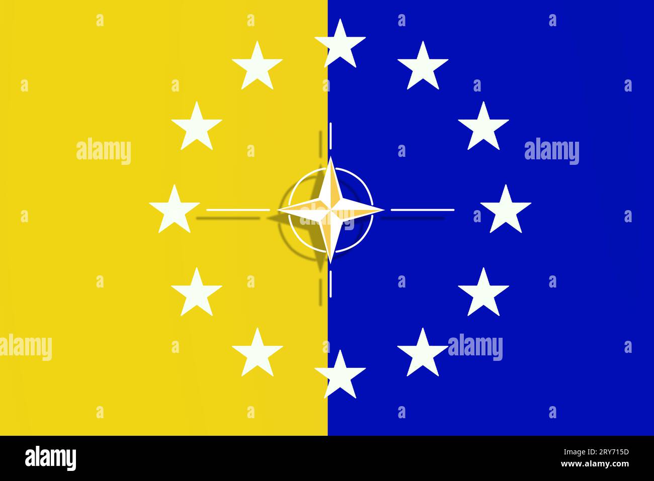 Ukraine, representation and a flag for patriarchy, history or a banner ...