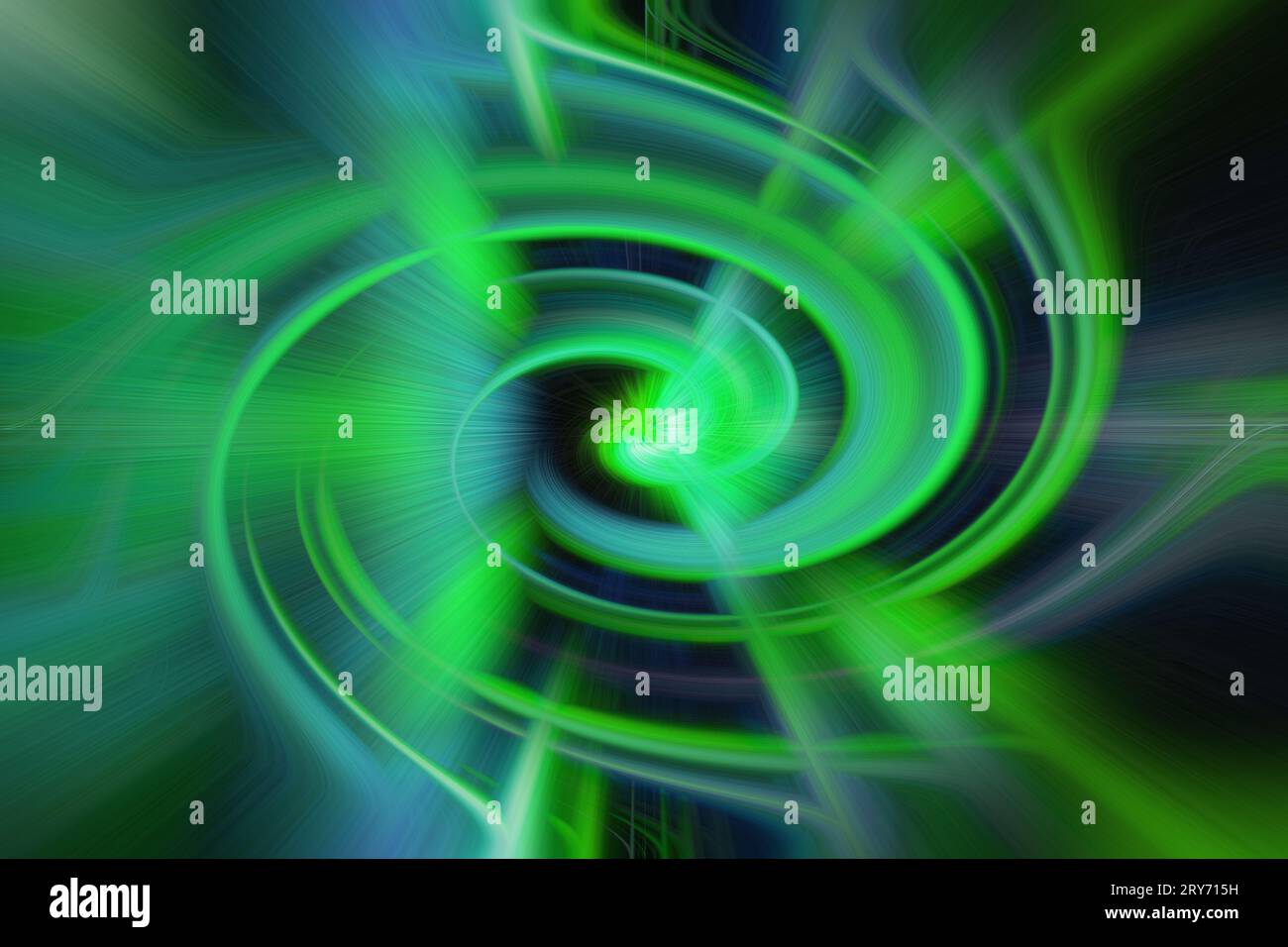 abstract twirl spiral rotational background green blue magic round ...
