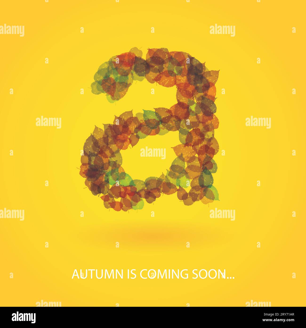 Letter Made of Colorful Autumn Leaves - Vector Background Stock Vector ...