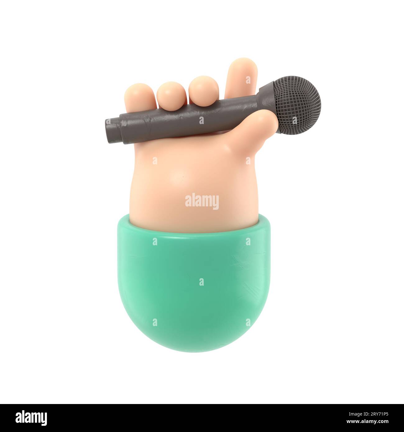 Cartoon Gesture Icon Mockup.Cartoon hand holding microphone and showing ...