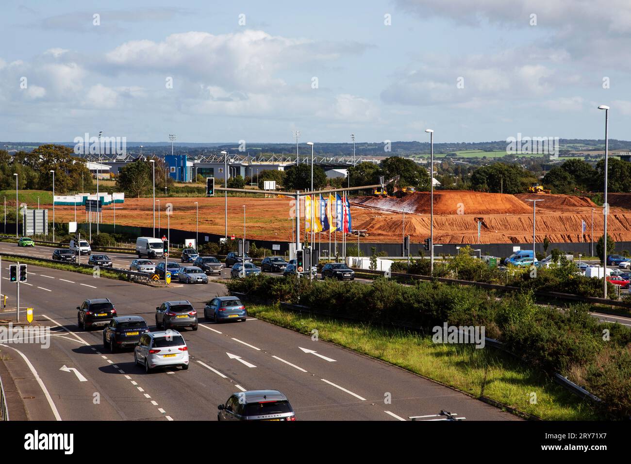 A39 by Ikea road traffic by day showing multiple lanes and new homes ...
