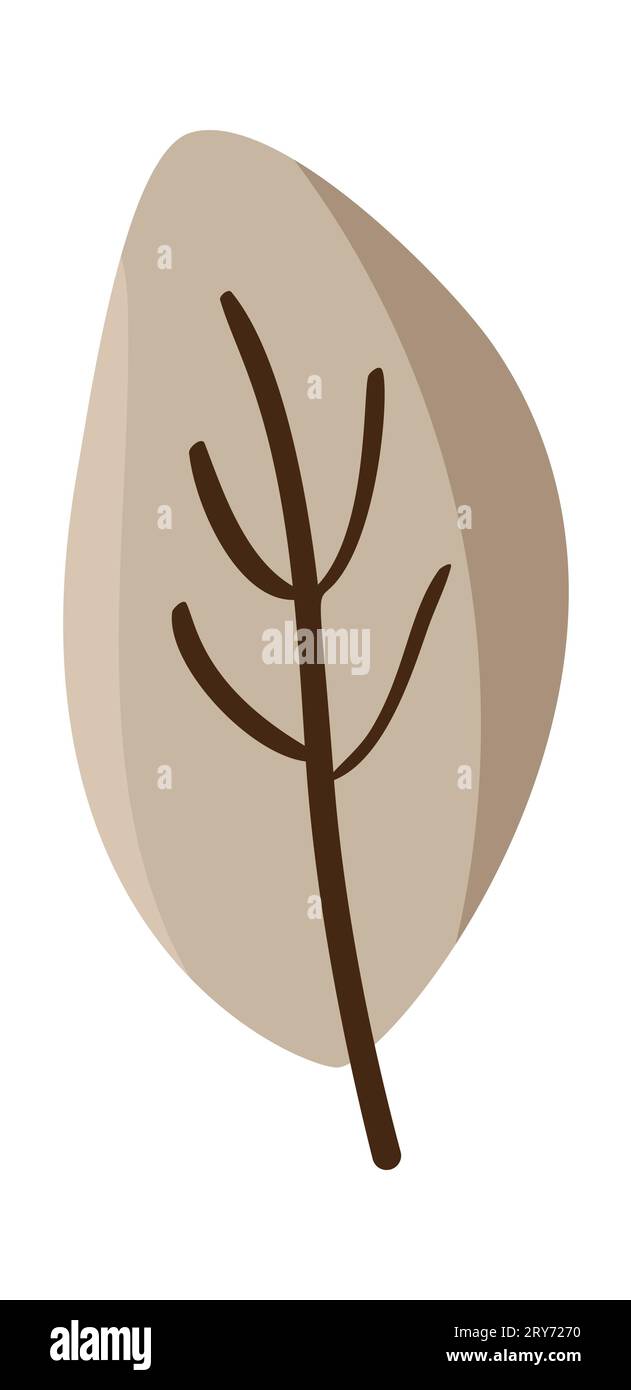 Colorful autumn leaf, isolated on white background. Simple cartoon flat ...