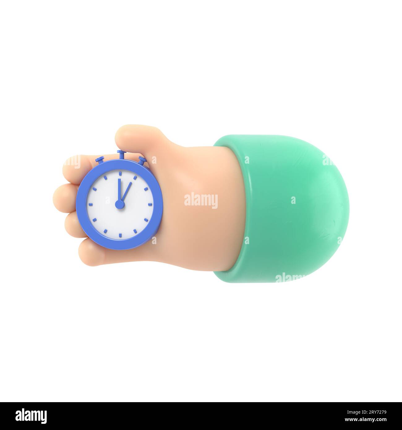 Cartoon Gesture Icon Mockup.Cartoon hand with a stopwatch.3D rendering ...