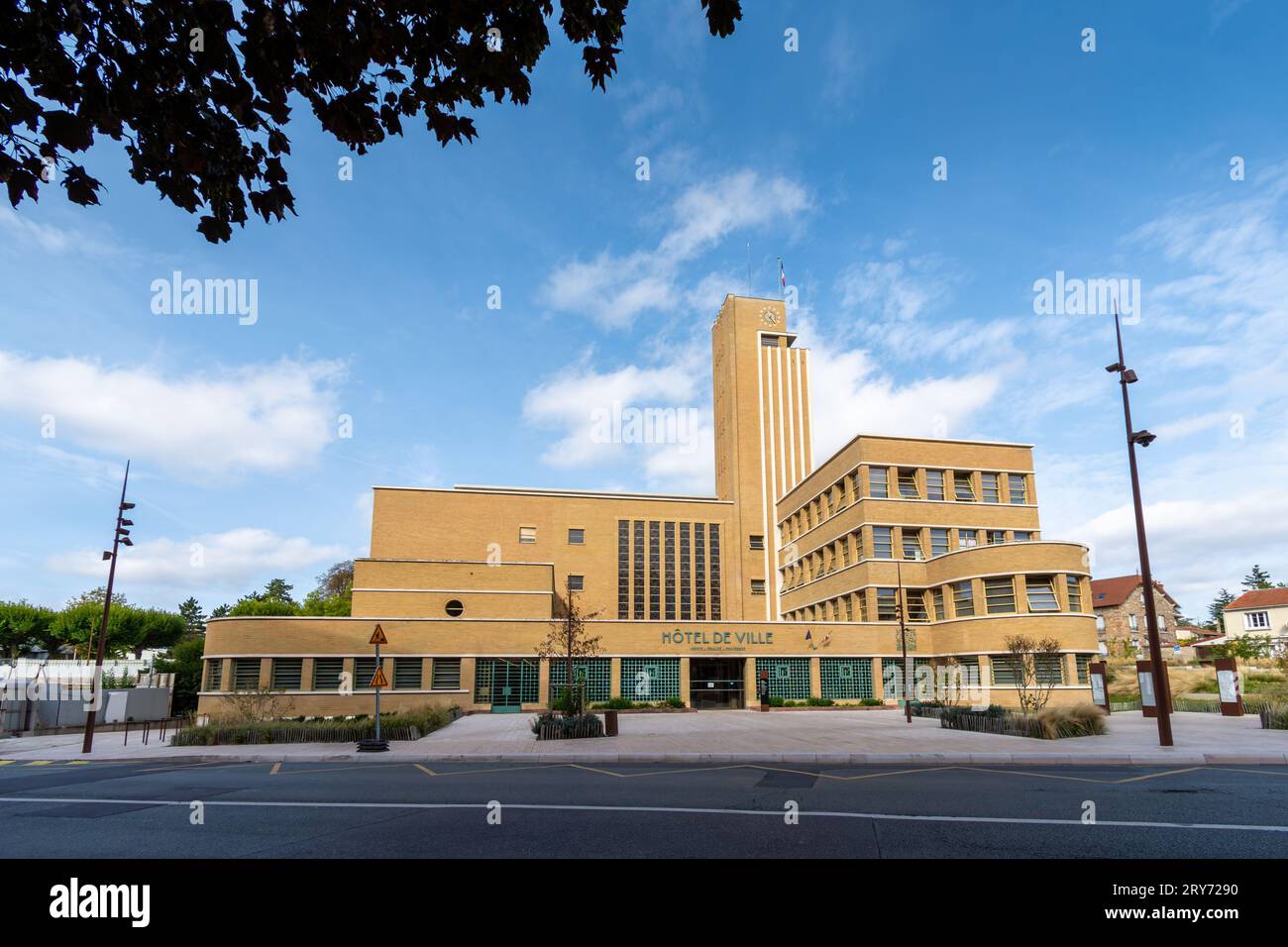 Exterior view of Cachan city hall. Cachan is a French town located in ...