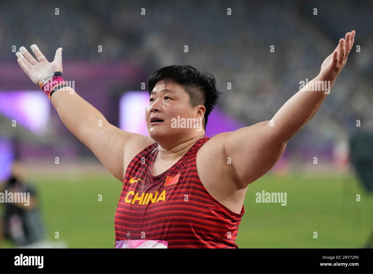 Gold medalist China's Gong Lijiao celebrates after winning the women's ...