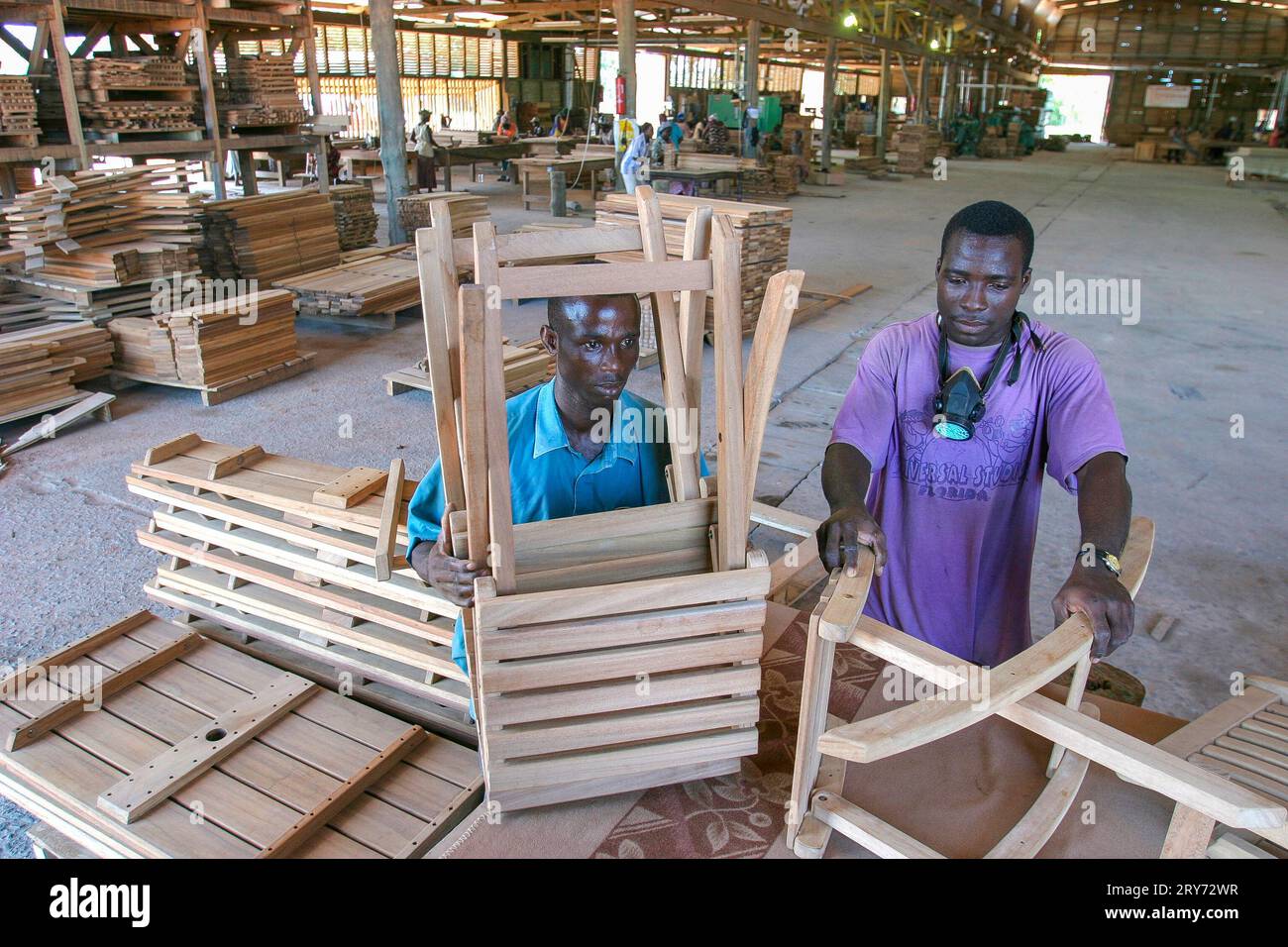 Ghana, Takoradi. factory workers of Dupaul Lumber Export. Production ...