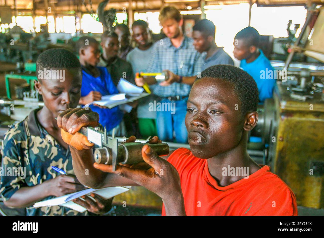Ghana, Samreboi. Samartex timberfactory. An expat from Holland teaches ...
