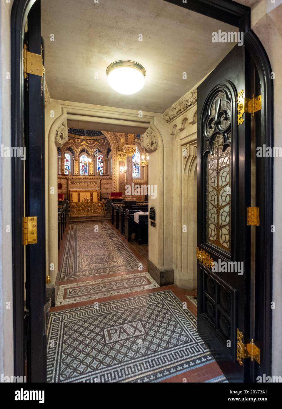 View into the highly decorated interior of St Christopher's Chapel at ...