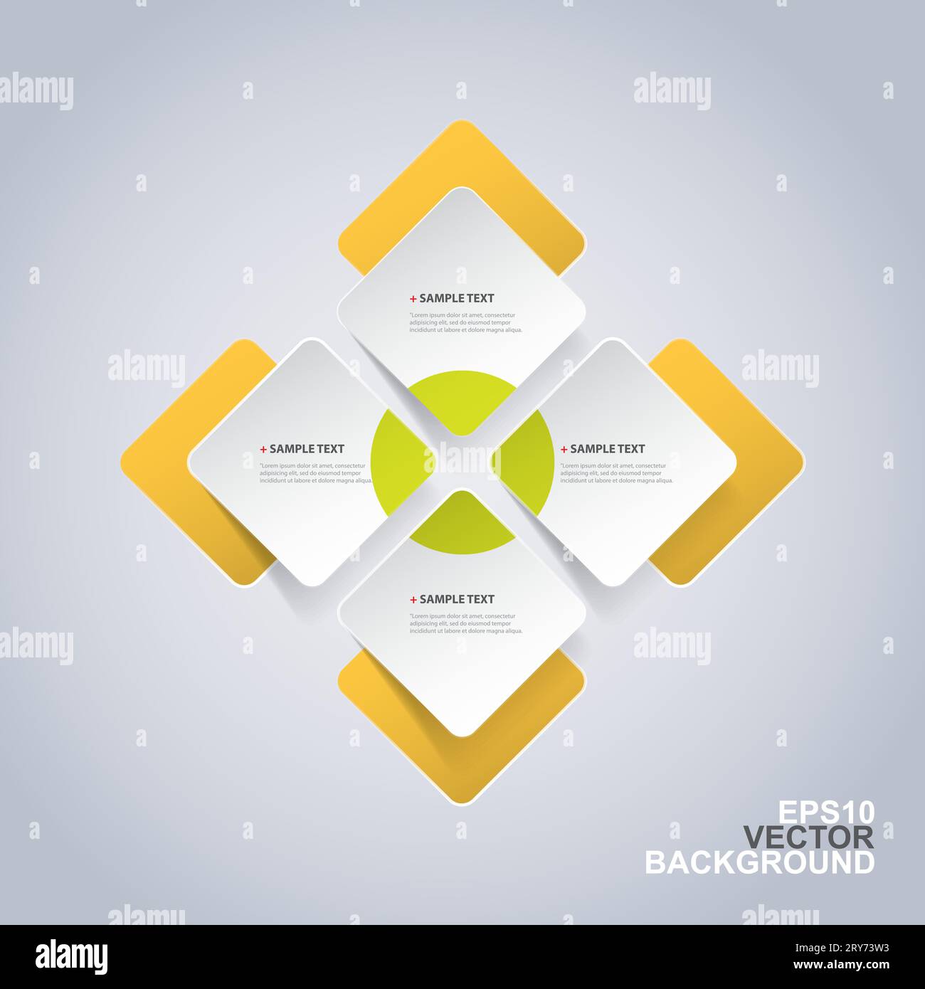 Minimal Paper Cut Infographics Design - Round Squares Stock Vector ...