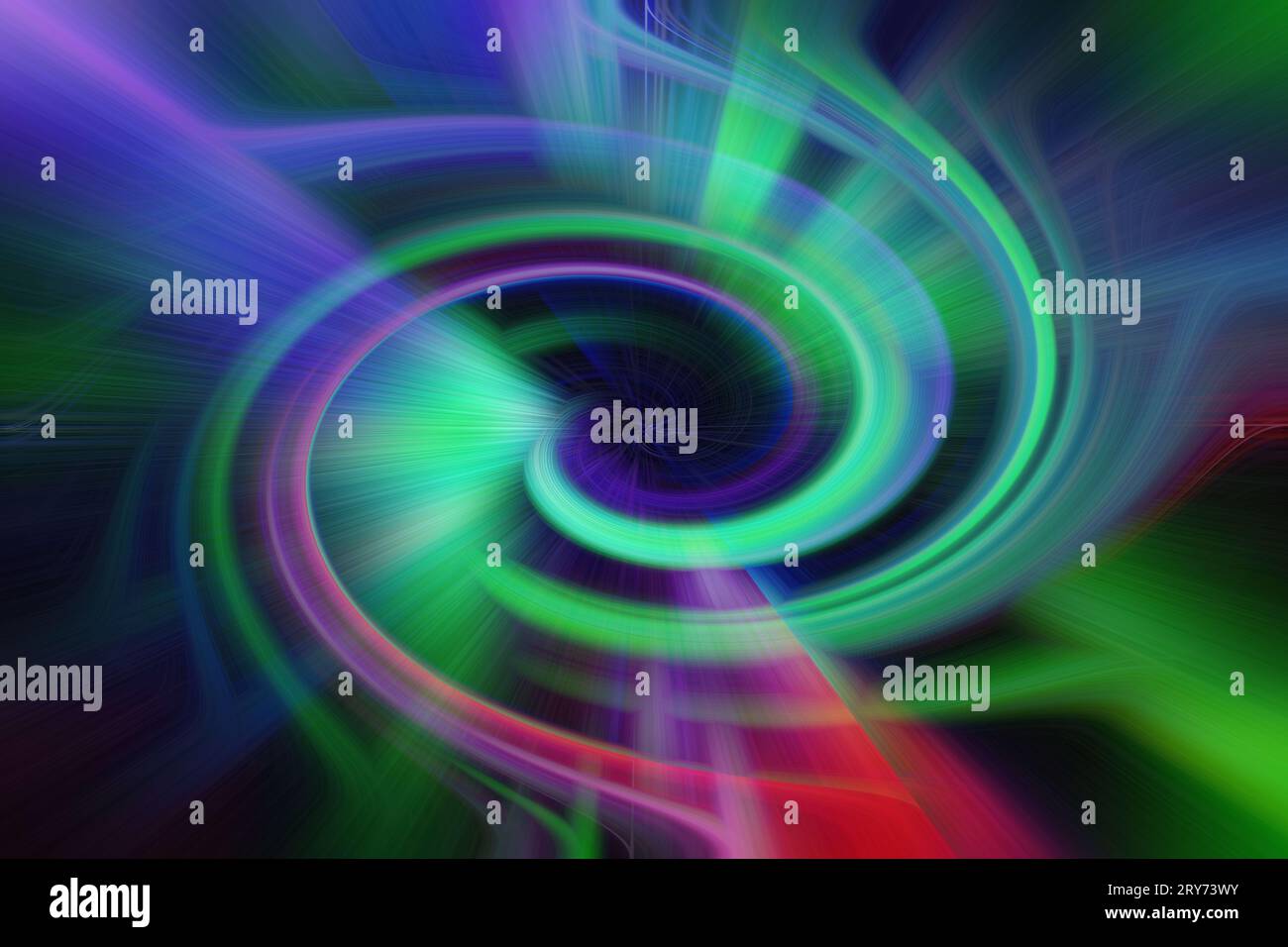 the enchanting dance of green blue magic design round whirl on abstract ...