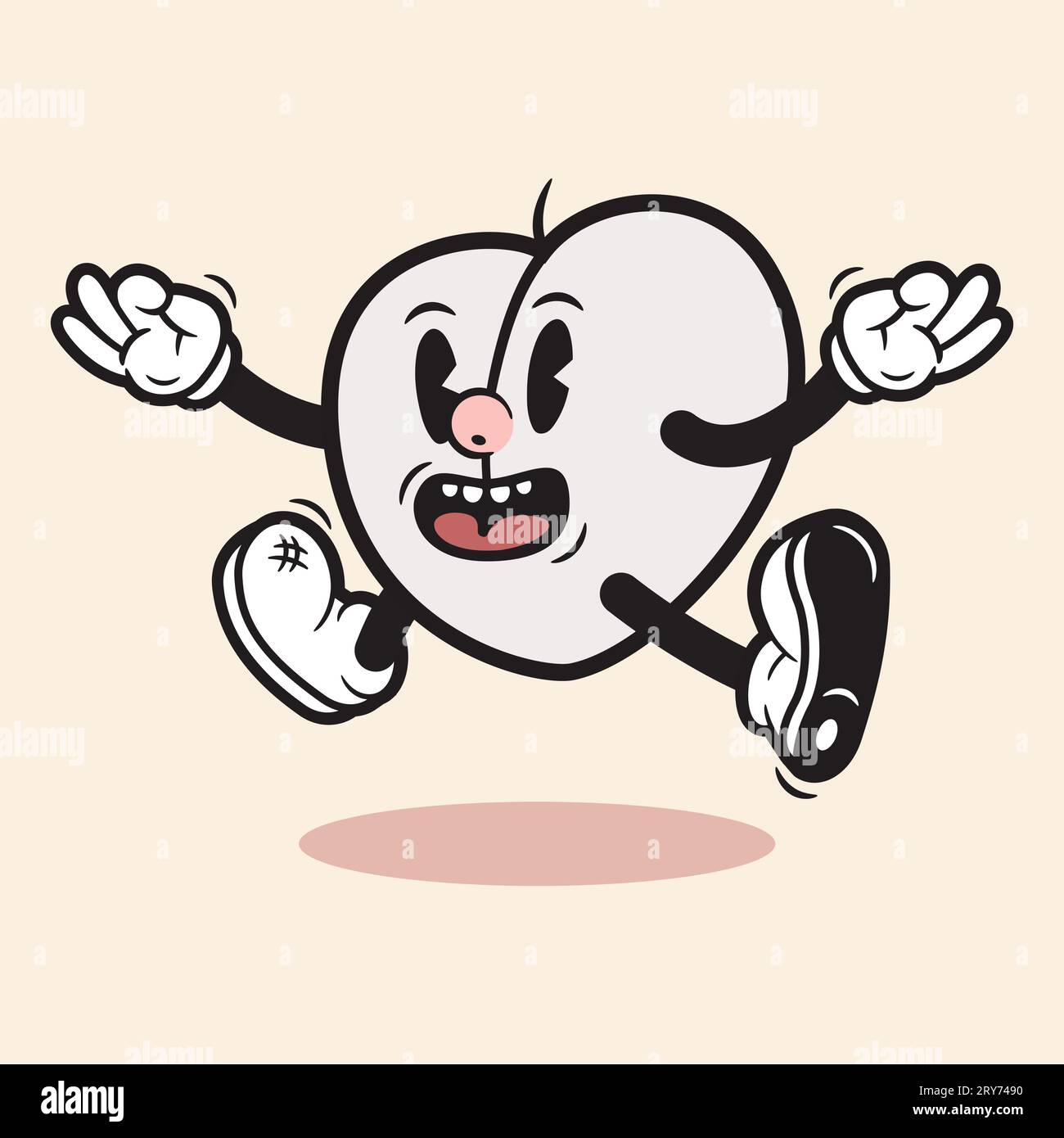 Retro Cartoon Heart Character Vintage Heart Cartoon Groovy Retro ...