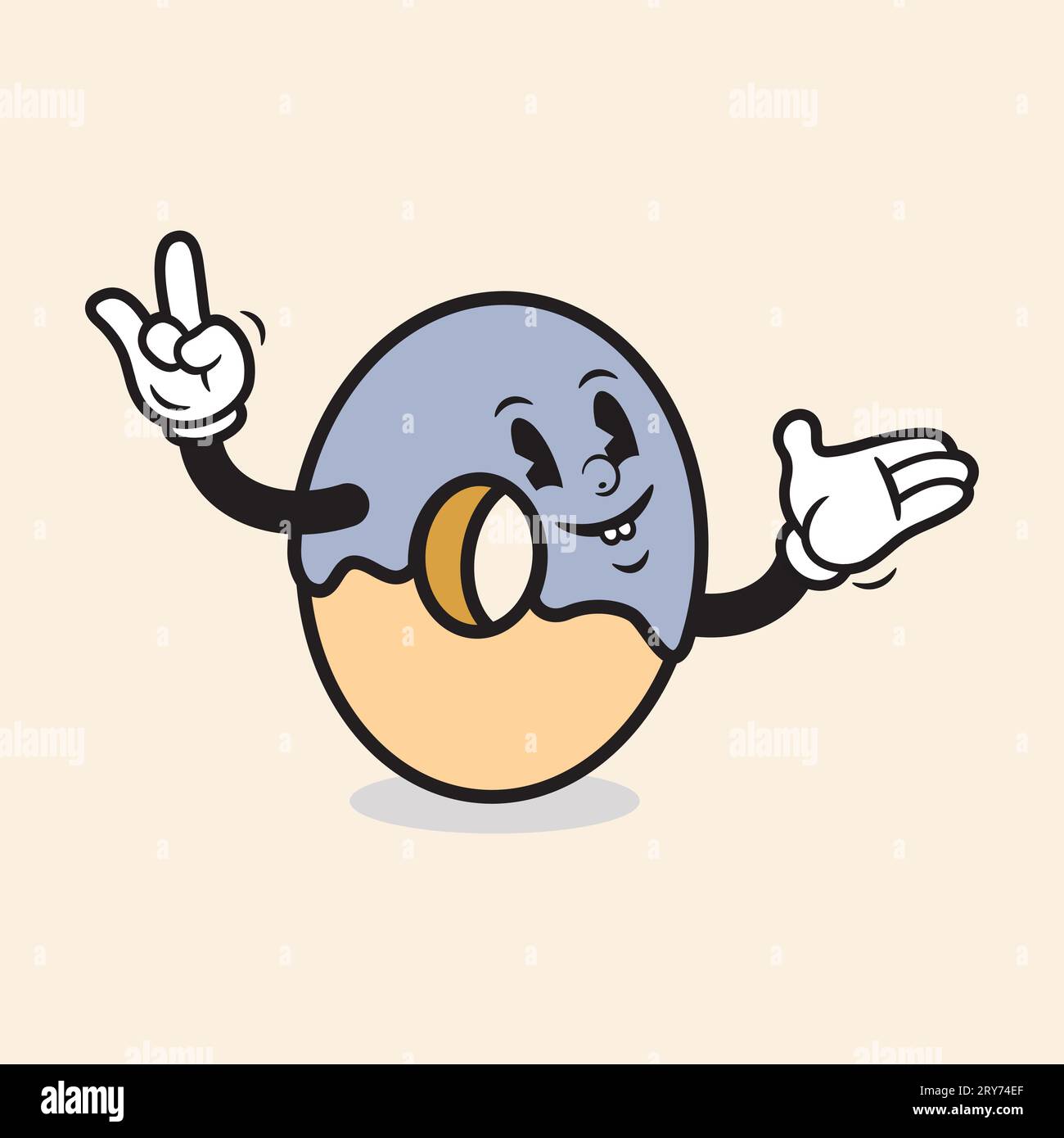 Egg Cartoon Character Mascot Vintage Cute Egg Character Cartoon Vector Illustration Vintage