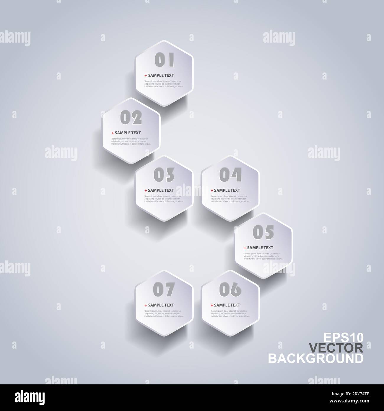 Paper Cut Infographics Design - Rounded Hexagons Stock Vector Image ...