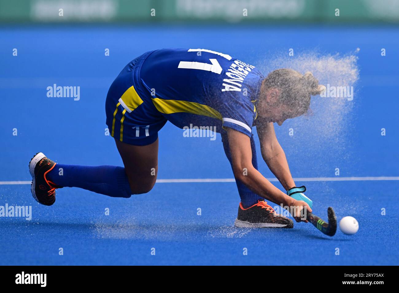 Hangzhou, China. 29th Sep, 2023. Elvira Utigenova of the Kazakhstan ...